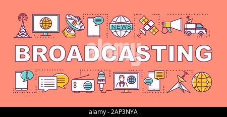 News broadcasting word concepts banner. Mass media. Journalism ...
