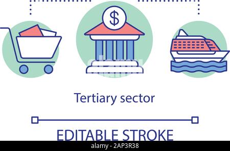 Service sector concept icon. Tertiary idea thin line illustration ...