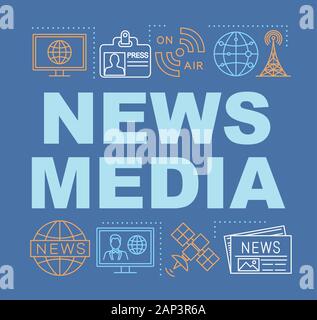 News broadcasting word concepts banner. Mass media. Journalism ...