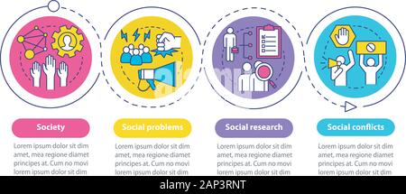 Sociology vector infographic template. Society, social problems ...