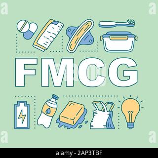 FMCG Fast moving consumer goods acronym Business and commerce concept ...