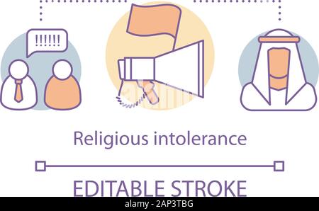 Religious discrimination concept icon. Mistreatment based on religion ...
