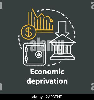 Economic deprivation concept icon. Poverty & financial loss, money lack ...