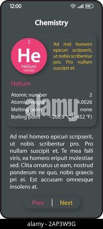 Chemistry study smartphone interface vector template. Mobile app page ...
