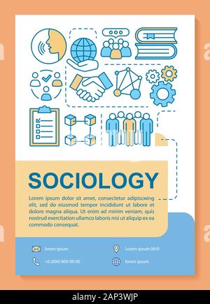 Sociology brochure template layout. Social research, sciences. Flyer ...