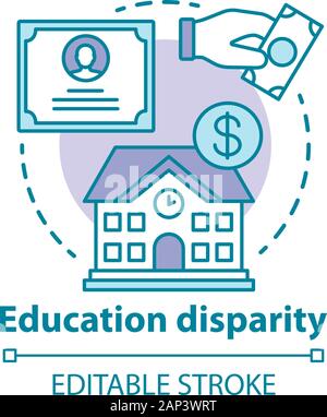 Education disparity concept icon. Educational inequality idea thin line ...