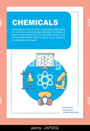 Chemicals industry poster template layout. Scientific research, lab ...