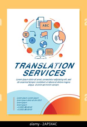 Translation services brochure template layout. Foreign language ...