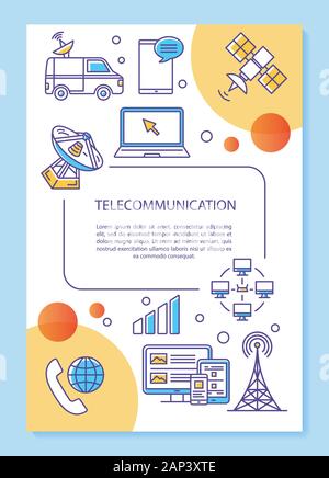 Telecommunication industry template layout. Flyer, booklet, leaflet ...