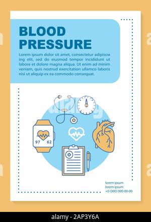 Blood pressure brochure template layout. Systolic, diastolic pressure ...