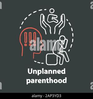 Unplanned parenthood concept icon. Single parenthood idea thin line ...