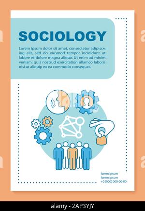Sociology poster template layout. Social connections and public ...