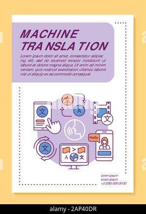 Machine translation brochure template layout. Automated interpretation ...