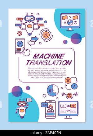 Machine translation brochure template layout. Automated interpretation ...