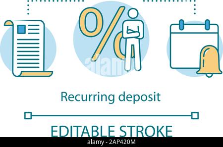 Recurring deposit concept icon. Savings idea thin line illustration ...