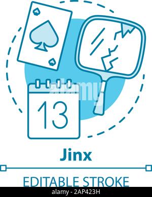 Jinx concept icon. Magic and superstition idea thin line illustration ...