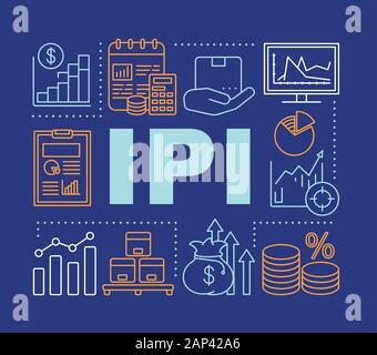 IPI blue concept icon. Industrial production index idea thin line ...