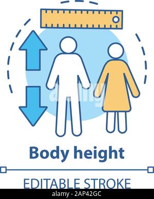 Body height monitoring concept icon. Checking body growth with ...