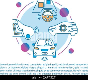 Self-driving car brochure template layout. Driverless vehicle. Flyer ...