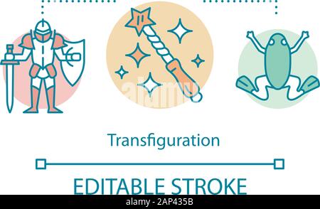 Transfiguration concept icon. Wizardry and witchcraft idea thin line ...
