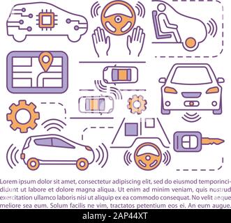 Self-driving car brochure template layout. Driverless vehicle. Flyer ...