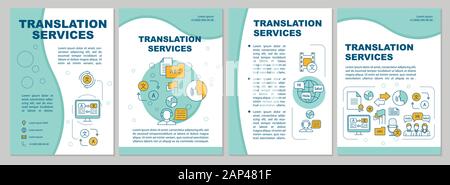 Translation services brochure template layout. Foreign language ...