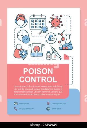 Poison control article page vector template. Toxin antidote research ...