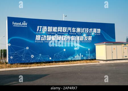 the autonomous vehicle testing ground in Lingang, Shanghai, which is ...