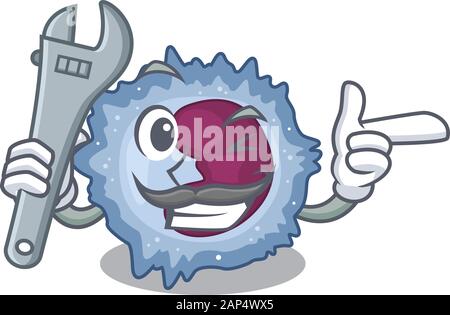 Smart Mechanic erythrocyte cell cartoon character design Stock Vector ...