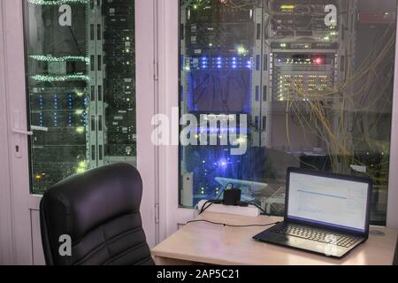 Behind the server in rack cabinet Stock Photo - Alamy
