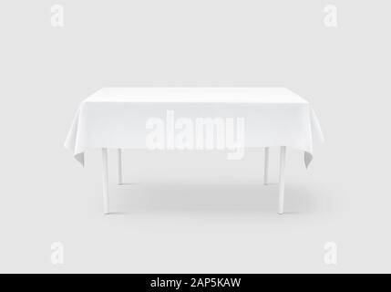 Bank white tablecloth mockup, clipping path, 3d rendering Stock Photo ...