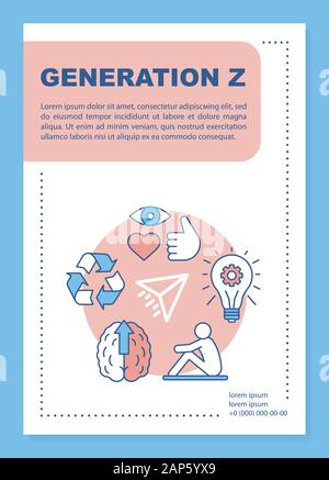 Generation Z poster template layout. Modern age group lifestyle ...