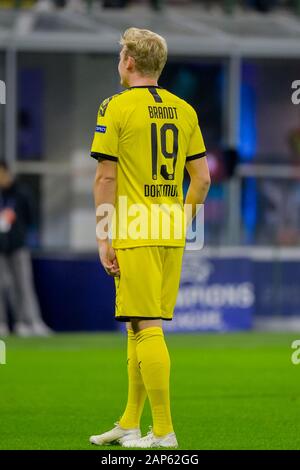Julian Brandt of Borussia Dortmund warming up prior to the Tottenham ...