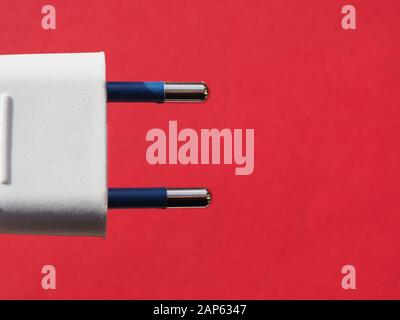 two pole round pin europlug for electric power Stock Photo - Alamy