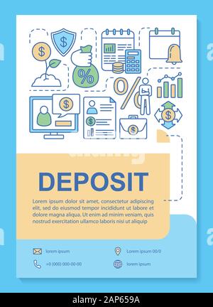 Deposit poster template layout. Savings and bank account management ...