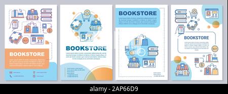 Bookstore brochure template. Flyer, booklet, leaflet print, cover ...