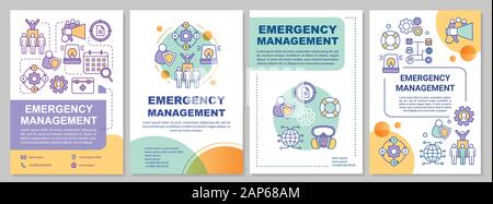 Emergency management brochure template. Flyer, booklet, leaflet print ...