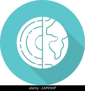 Geophysics color icon. Study of Earth crust and core. Physics branch ...