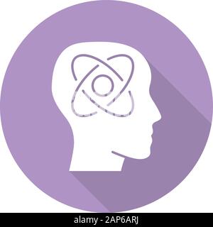 Neurophysics glyph icon. Nervous system, human brain studying ...