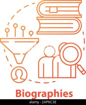 Biographies concept icon. Life history idea thin line illustration ...