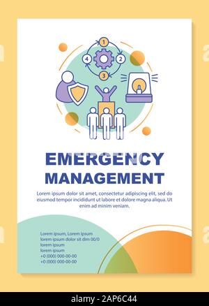 Emergency management brochure template. Flyer, booklet, leaflet print ...
