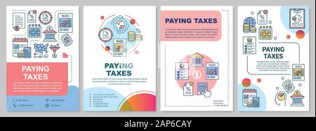 Paying taxes poster template layout. Financial charge percentage. Data ...