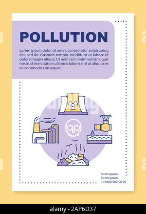 Pollution brochure template. Environmental damage. Flyer, booklet ...