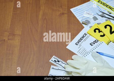 Paperwork during crime scene investigation process in csi laboratory ...
