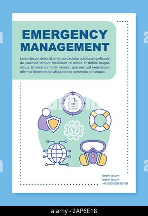 Emergency management brochure template. Flyer, booklet, leaflet print ...