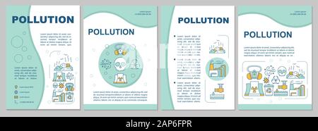 Pollution brochure template. Environmental damage. Flyer, booklet ...