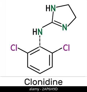 Clonidine molecule. It is useful for the treatment of hypertension ...