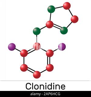 Clonidine molecule. It is useful for the treatment of hypertension ...
