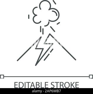 Vulcano explosion icon outline vector. Volcanic eruption. Lava ash ...