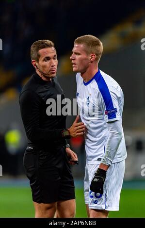 Kiev - Mar 14, 2019: Mykyta Burda 26. Dynamo Kyiv - Chelsea London ...